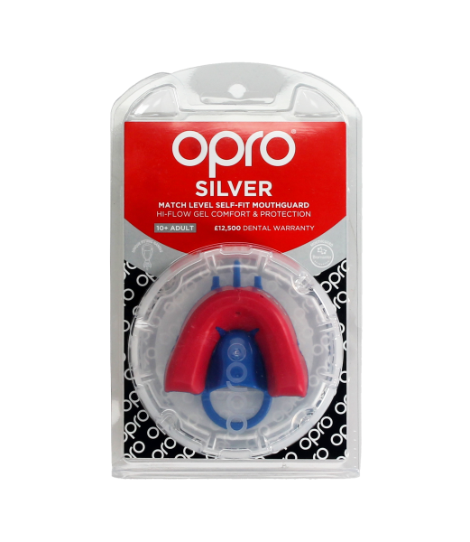 RED OPRO MOUTH GUARD SILVER - Stevensons